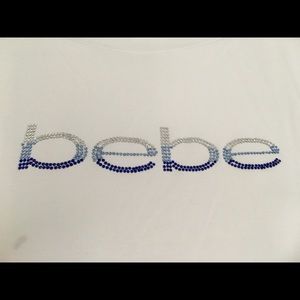 bebe | Tops | Bebe Rhinestone Logo Regular Plus Top Xl X 2x 3x | Poshmark